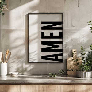 Amen, Bold Typography, Minimalist Printable, Bible Verse Wall Art ...