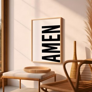 Amen, Bold Typography, Minimalist Printable, Bible Verse Wall Art ...