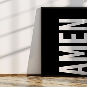 Amen, Minimalist Printable, Bold Typography, Bible Verse Wall Art ...