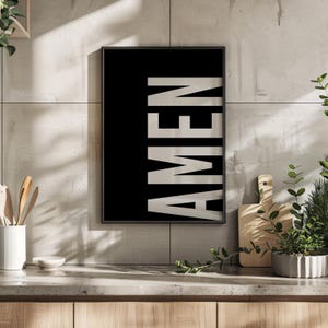 Amen, Minimalist Printable, Bold Typography, Bible Verse Wall Art ...
