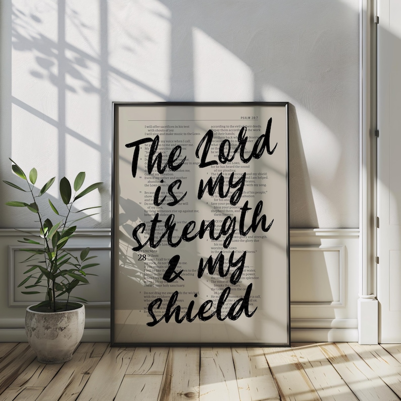Psalm 28:7 Scripture Print, Christian Wall Art (digital Download) - Etsy