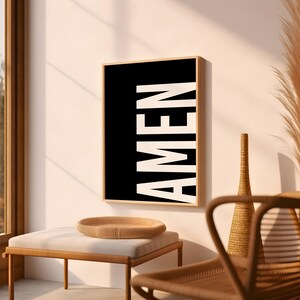 Amen, Minimalist Printable, Bold Typography, Bible Wall Art, Christian ...