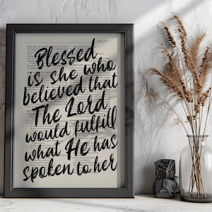 Luke 1:45, Bible Verse Wall Art, Minimalist Printable, Christian Modern ...