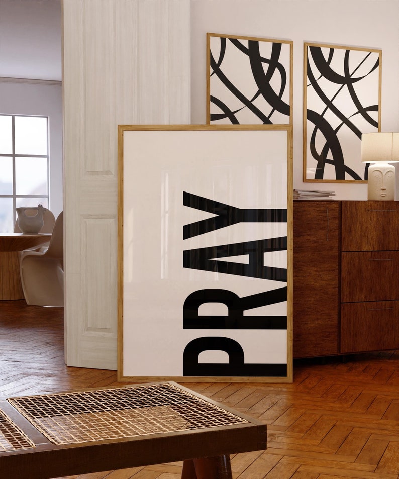 Pray Minimalist Typography Christian Wall Art (digital Download) - Etsy