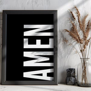 Amen, Minimalist Printable, Bold Typography, Bible Wall Art, Christian ...