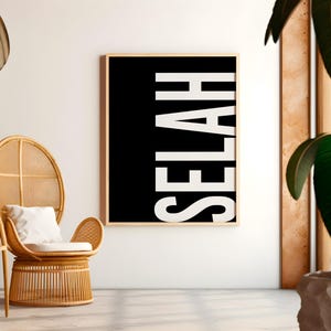 Selah, Minimalist Printable, Bold Typography, Bible Verse Wall Art ...