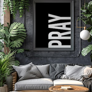 Pray, Minimalist Printable, Bold Typography, Bible Wall Art, Christian ...
