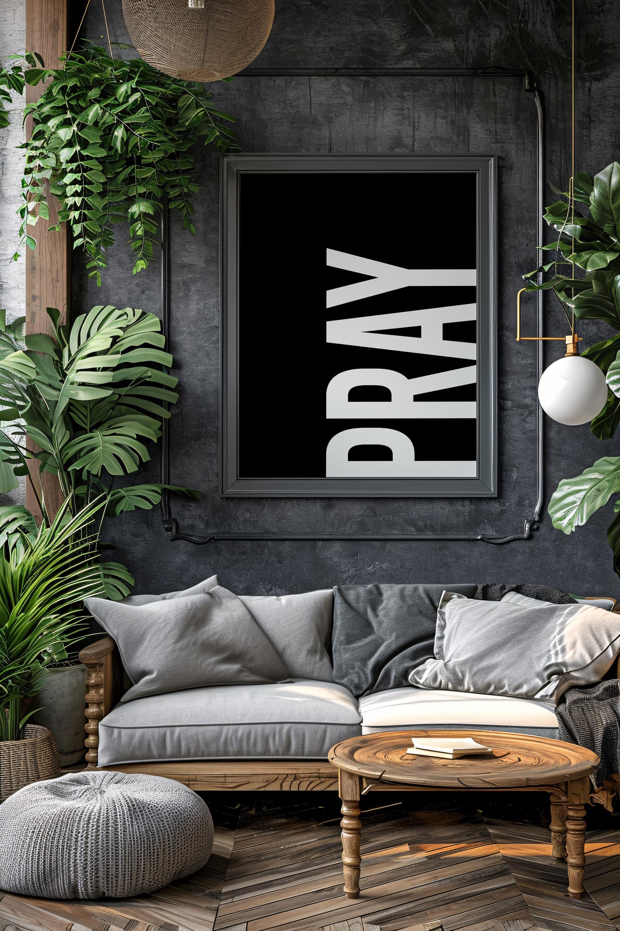 Pray, Minimalist Printable, Bold Typography, Bible Wall Art, Christian ...