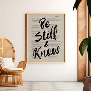 Psalm 46:10, Be Still and Know, Bible Verse Wall Art, Christian Modern ...