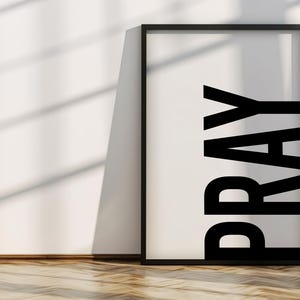 Pray, Minimalist Printable, Bold Typography, Bible Wall Art, Christian ...