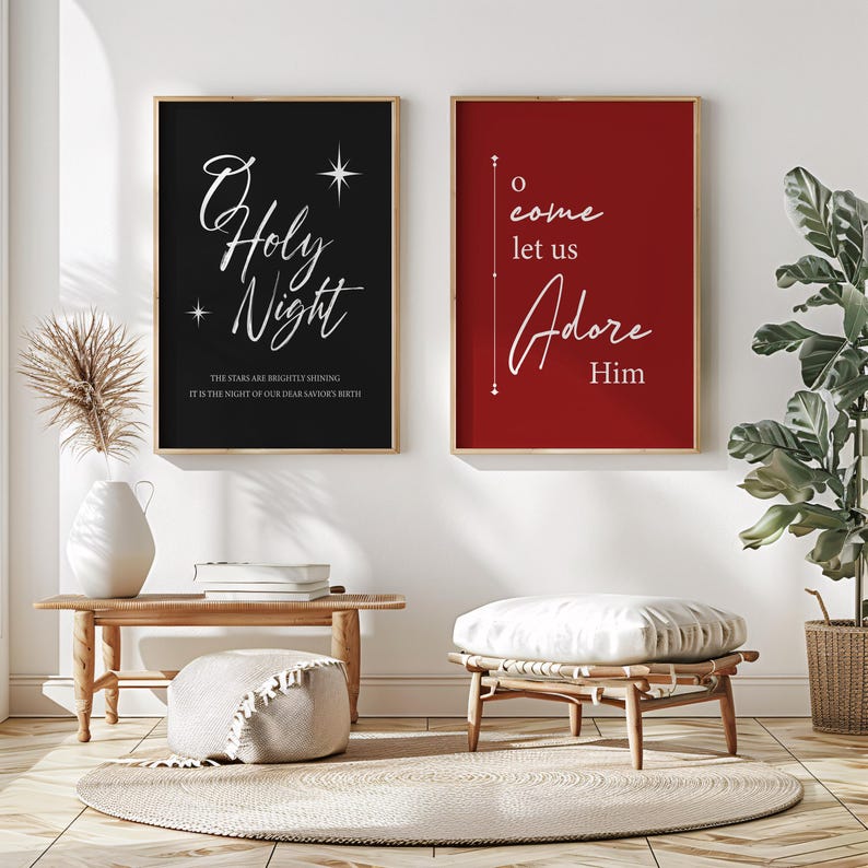 Christian Christmas Printable Wall Art Set of 5, Nativity Scene Gallery ...