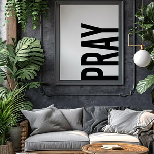 Pray, Minimalist Printable, Bold Typography, Bible Wall Art, Christian ...