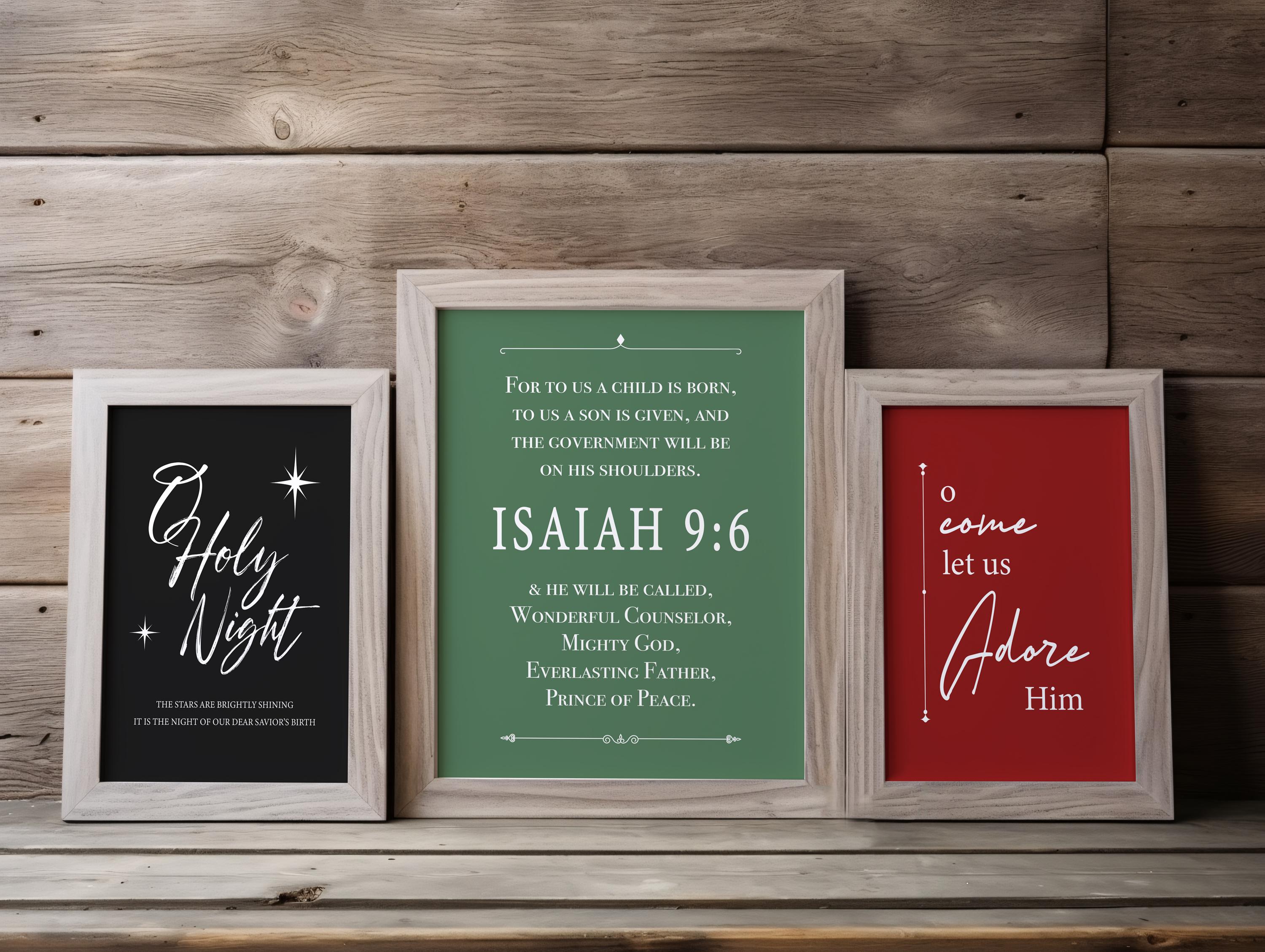 Christian Christmas Printable Wall Art Set of 5, Nativity Scene Gallery ...