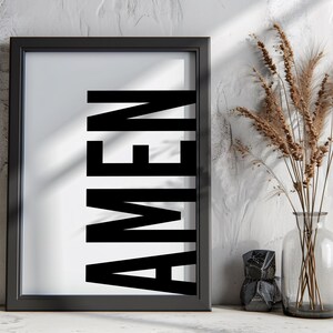 Amen, Bold Typography, Minimalist Printable, Bible Verse Wall Art ...