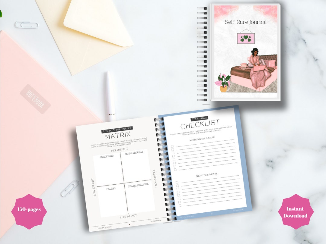 Pretty in Pink Women's Self-care Journal digital - Etsy