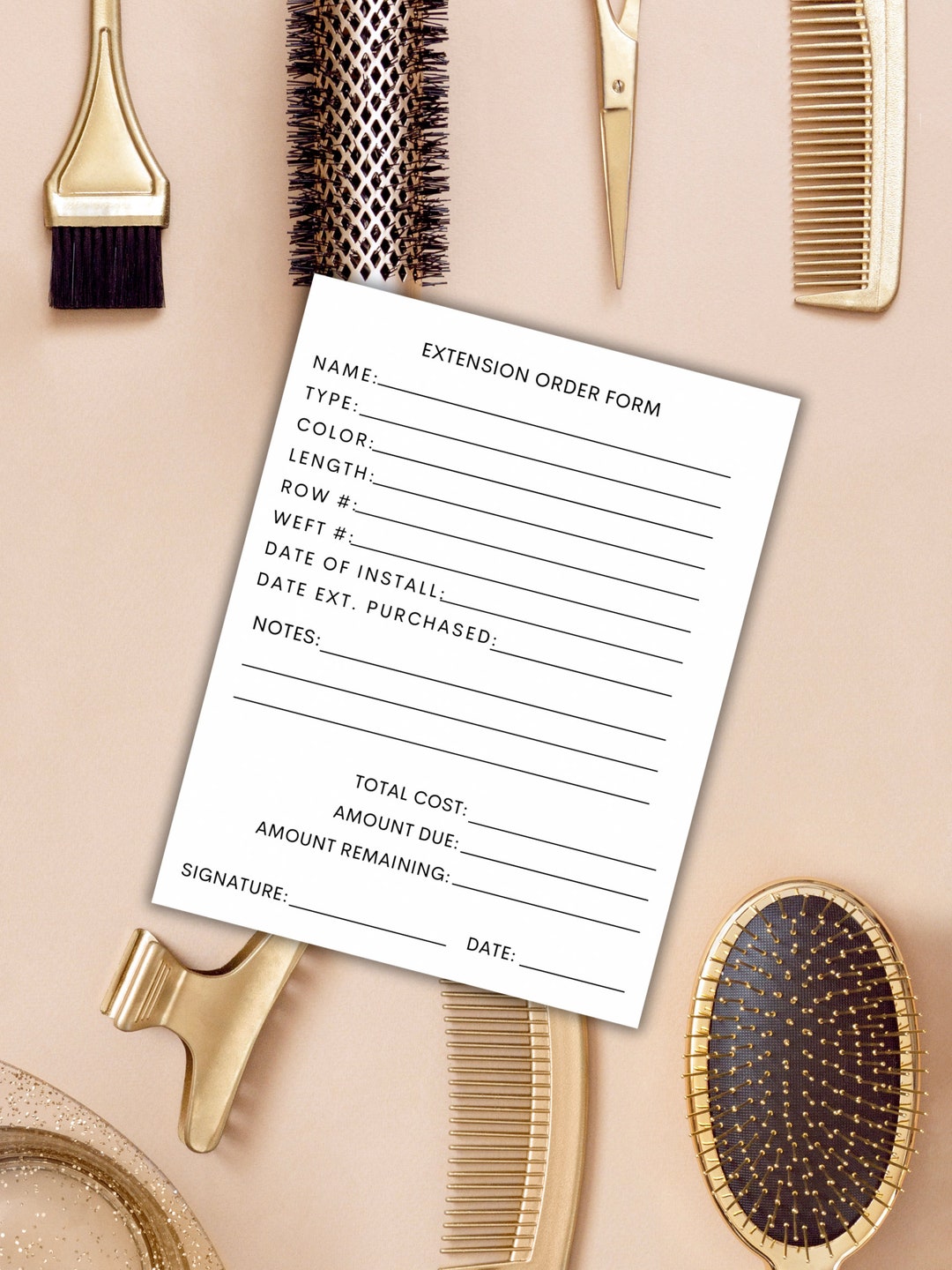 Hair Salon Extension Order Form Template - Etsy