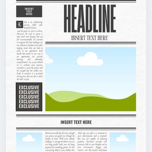 DIY Business Branding Newspaper Sheet Template - Etsy