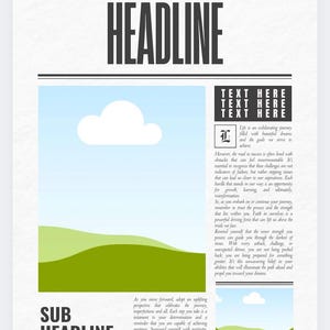 DIY Business Branding Newspaper Sheet Template - Etsy