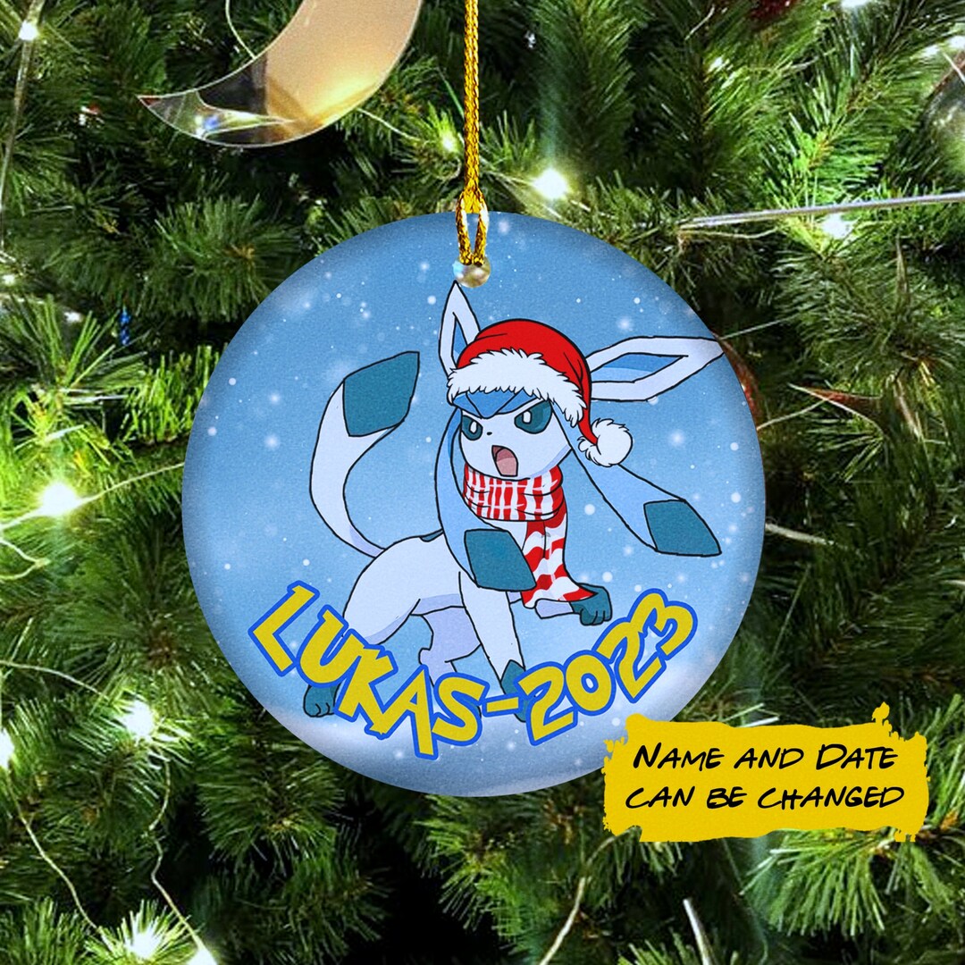 Glaceon PKM Gifts Personalized Custom Name Ornament Glaceon - Etsy