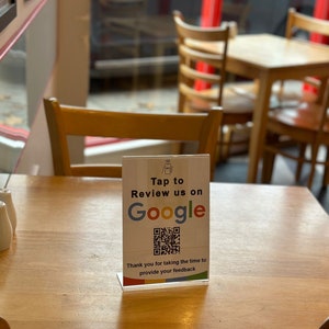 NFC and QR Code Personalized Acrylic Magnetic Google Review Stand With ...