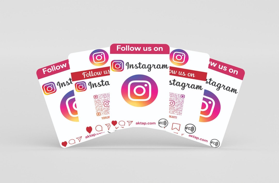 Instagram Follower Card 5 Pack Instagram QR Code Cards Nfc Instagram ...
