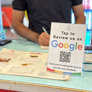 NFC and QR Code Personalized Acrylic Magnetic Google Review Stand With ...