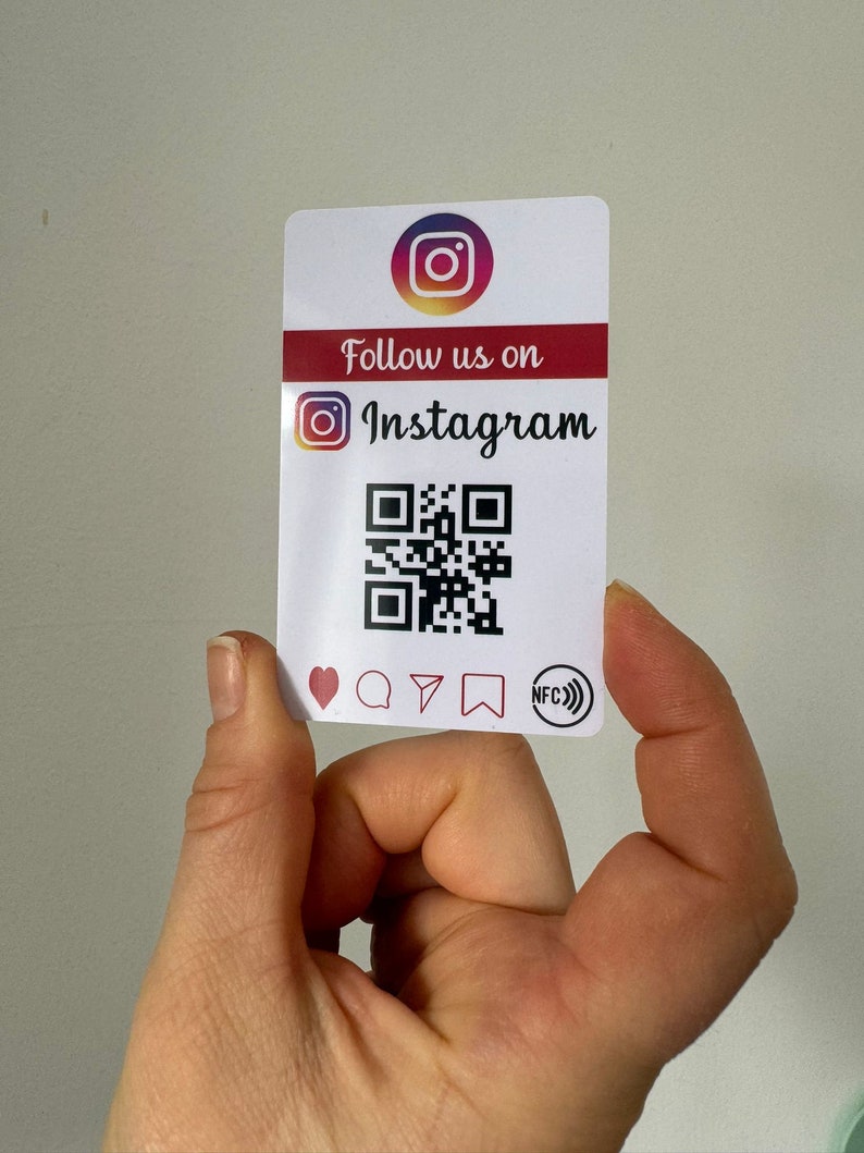 NFC Instagram Follower Card: PVC QR Code Business Card - Etsy
