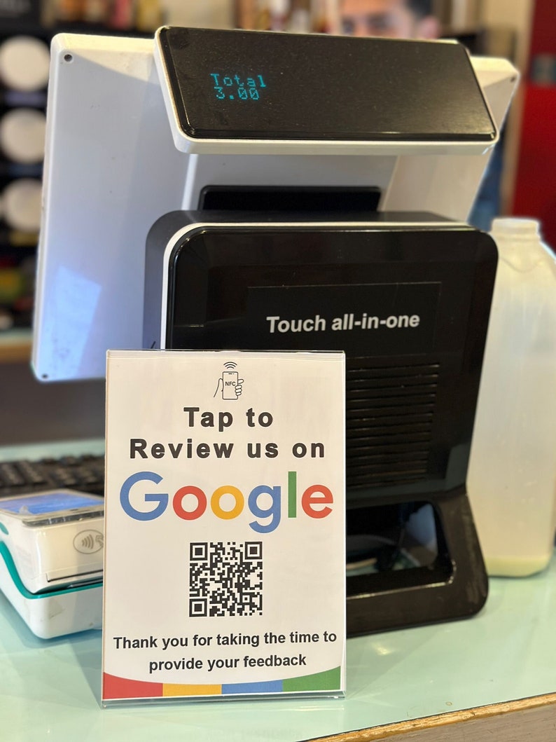 NFC Google Review Display Stand Acrylic Poster - Etsy