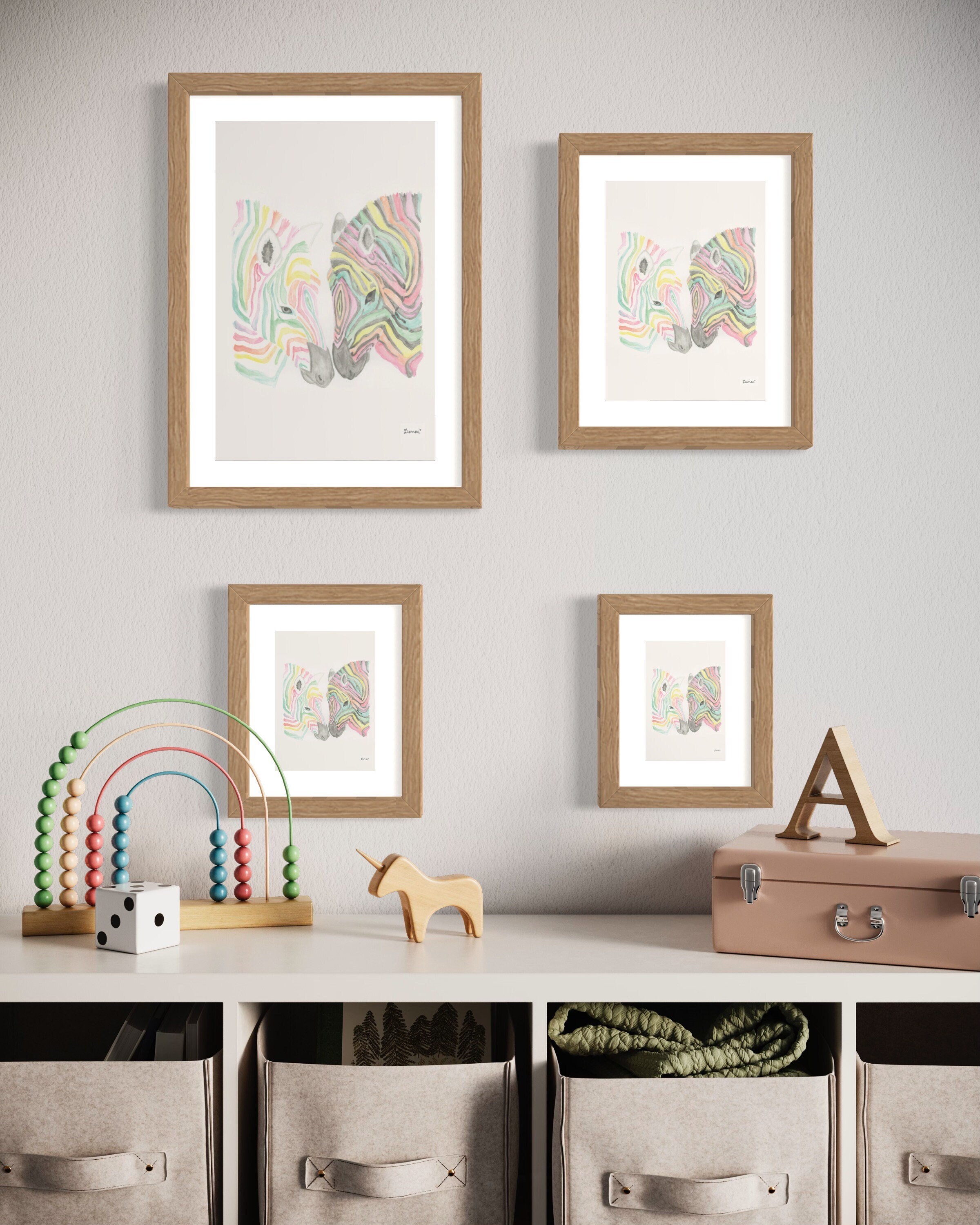 Zen Zebras in Pastel Colors - Etsy