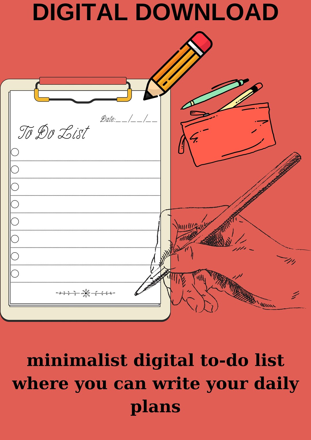 Printable to Do List Digital to Do List Simple Tasks List - Etsy