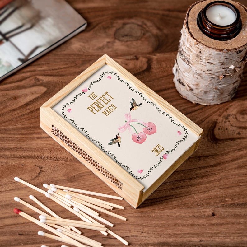 PERSONALIZED Couples Large Matchbox, Custom Wood Matchbox for Couples ...