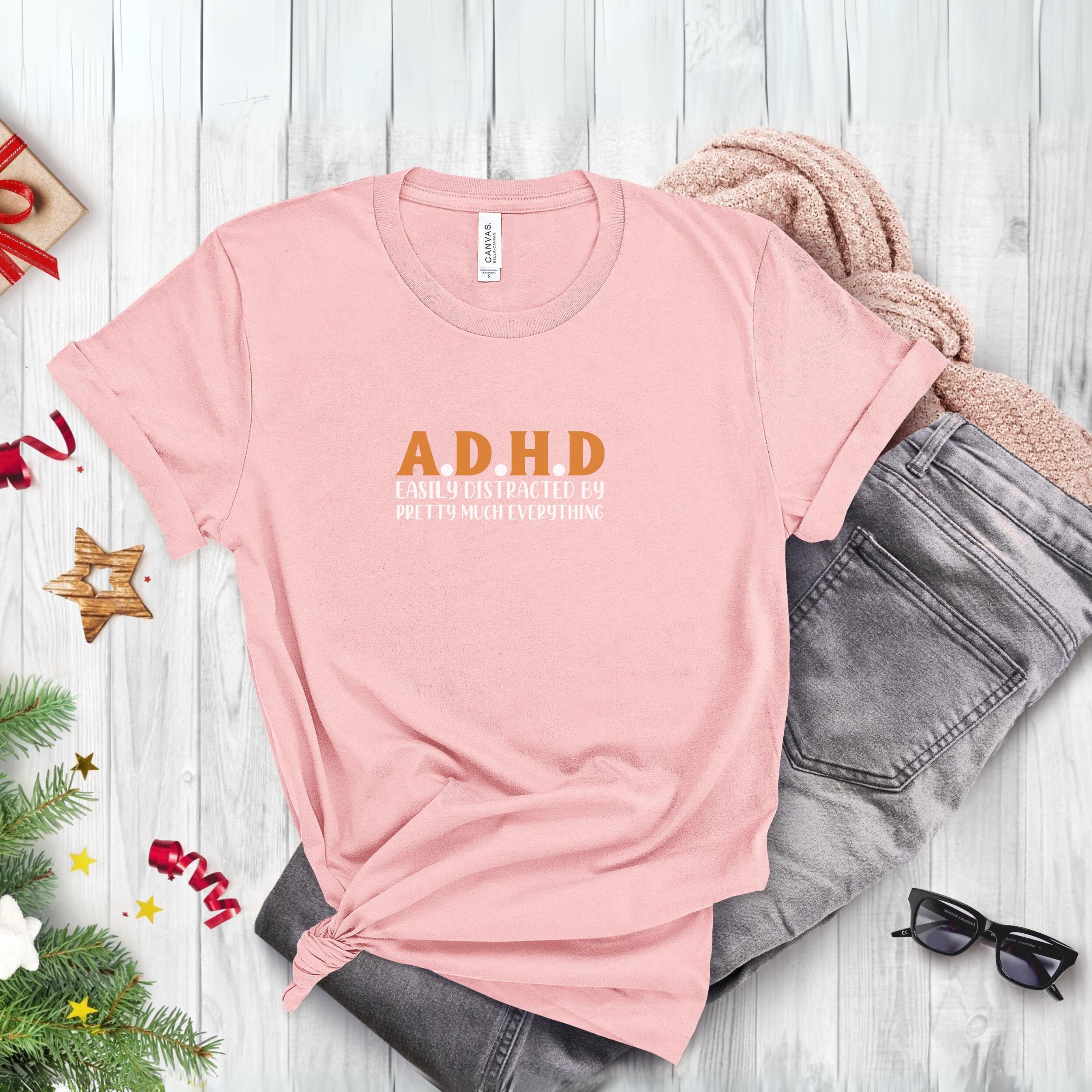 A.D.H.D Easily Distracted by Everything, Adhd Shirt, ADHD Awareness ...