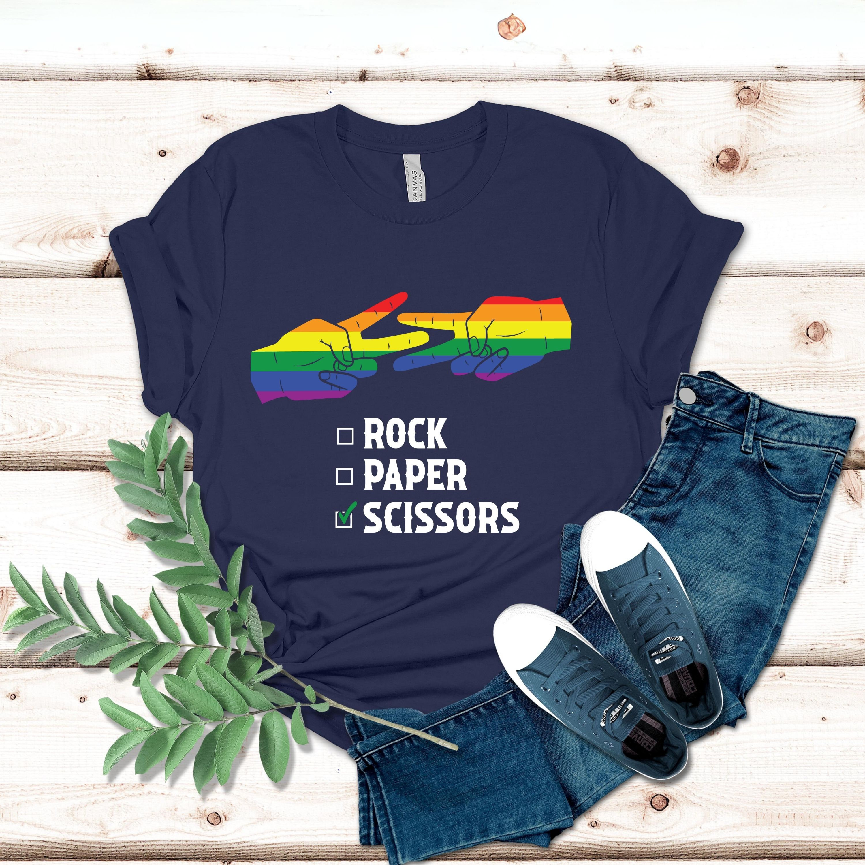 Pride Rock Paper Scissors Shirt, Funny Shirt, Equal Rights,pride Shirt ...