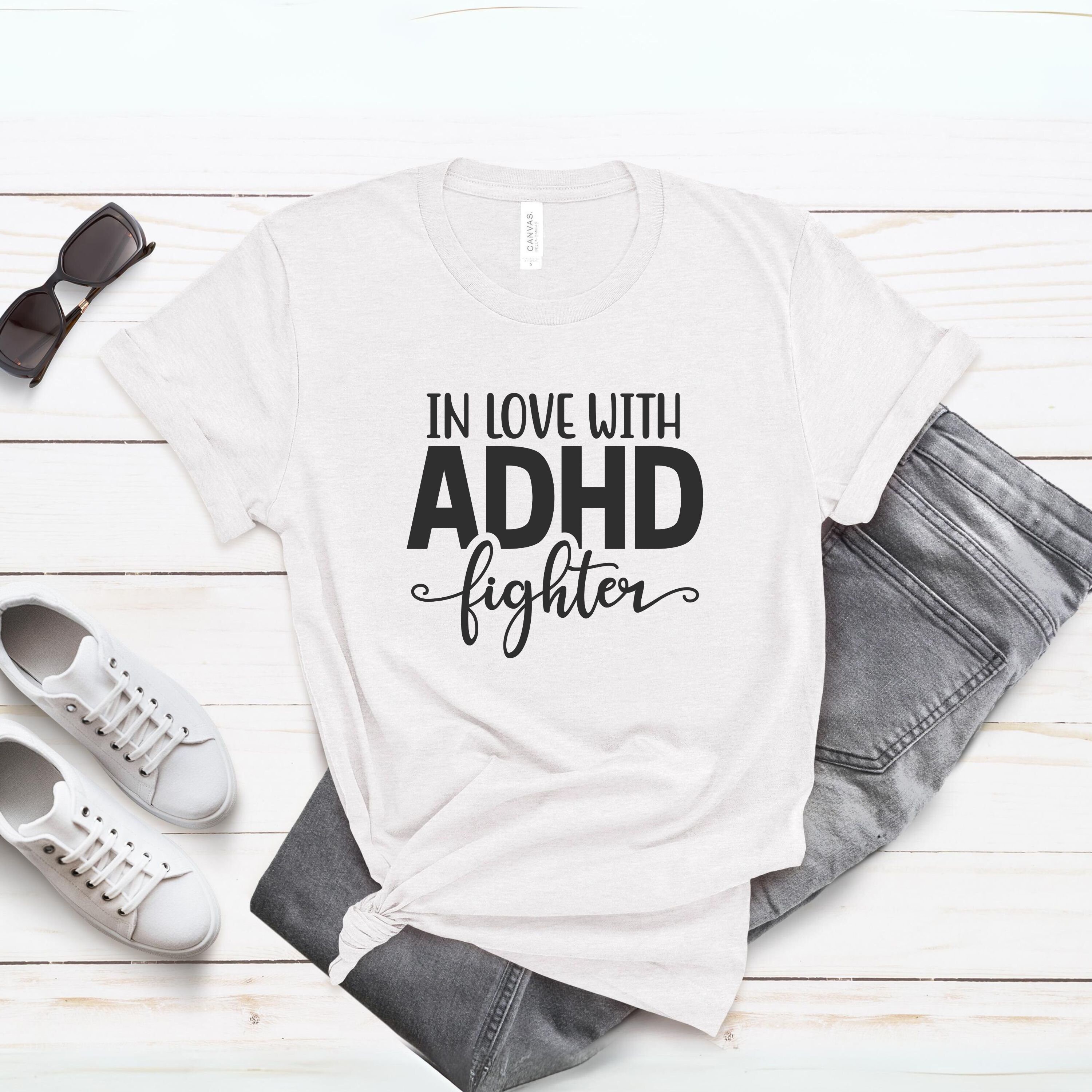 In Love With ADHD Fighter, Adhd Shirt, ADHD Awareness Shirt, Mental ...