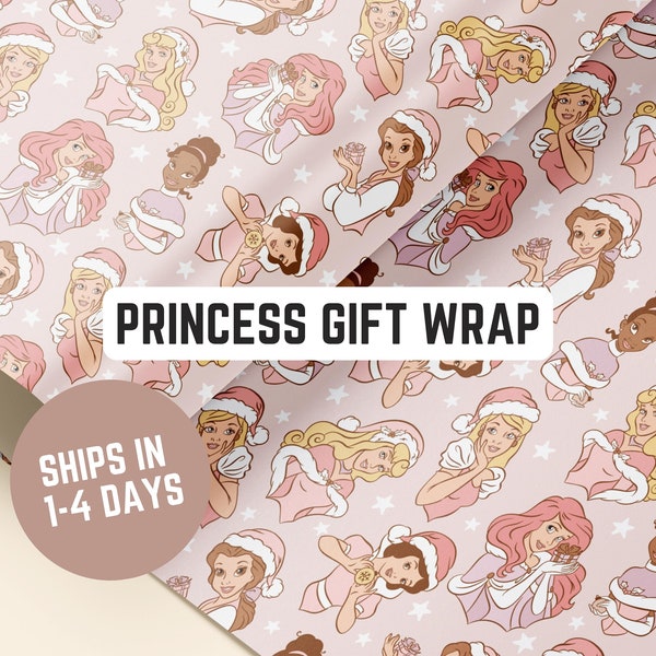 Princess Christmas Wrapping Paper - Etsy