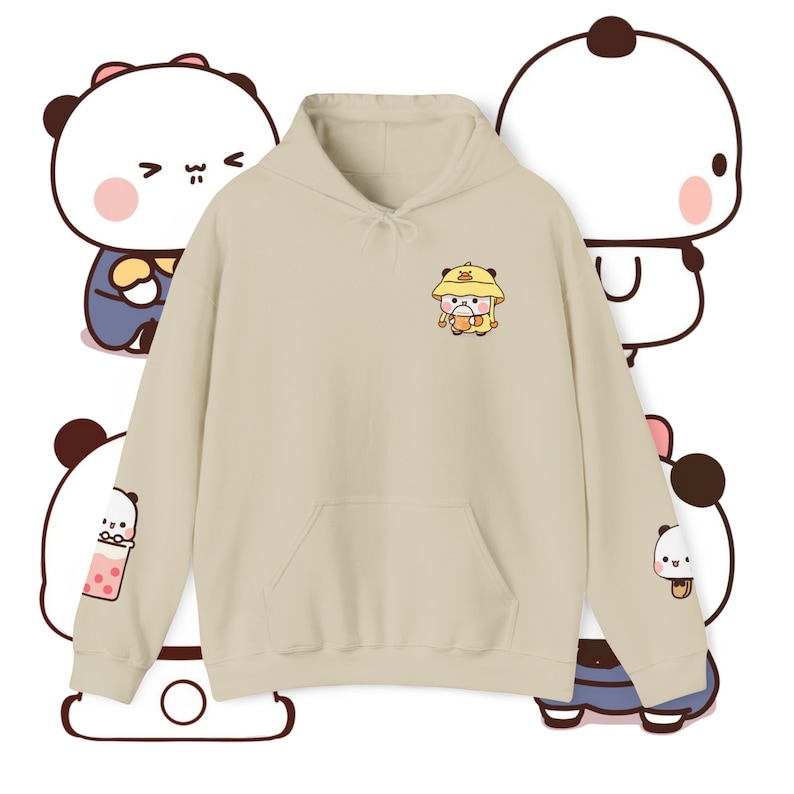 Boba Tea Bubu Version Couples Hoodie Panda Bear Bubu and Dudu couples ...