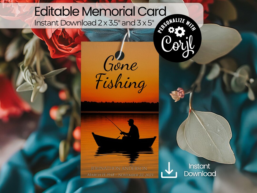 Editable Memorial Card Template: Photo Prayer Card (instant Download ...