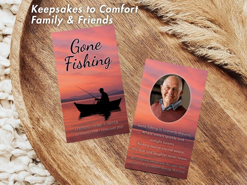 Editable Funeral Prayer Card Template: Photo Memorial Card (instant ...