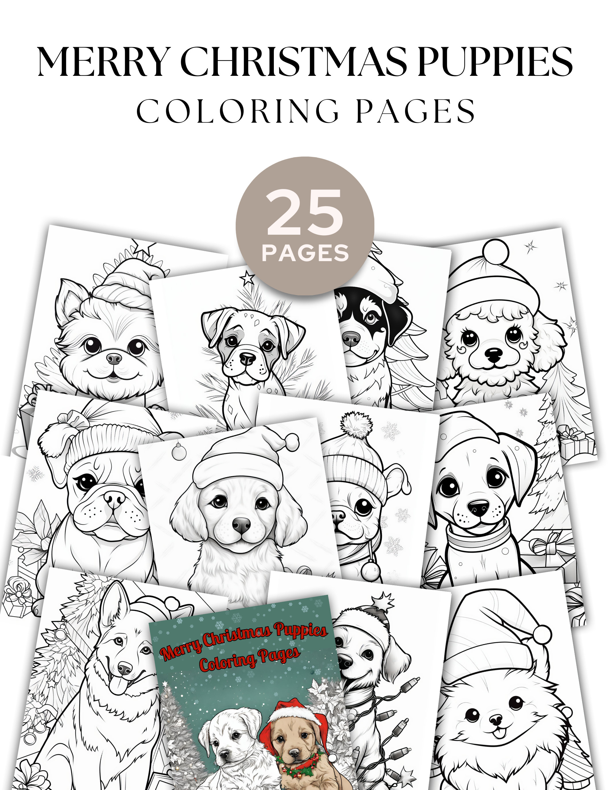 Christmas Puppy Coloring Page