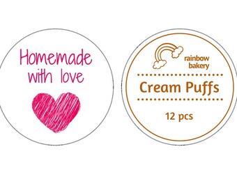 Circle Labels in Colorful Patterns set of 20 Personal and Commercial ...