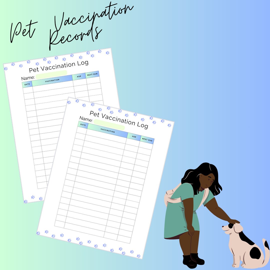 Pet Vaccination Log - Etsy