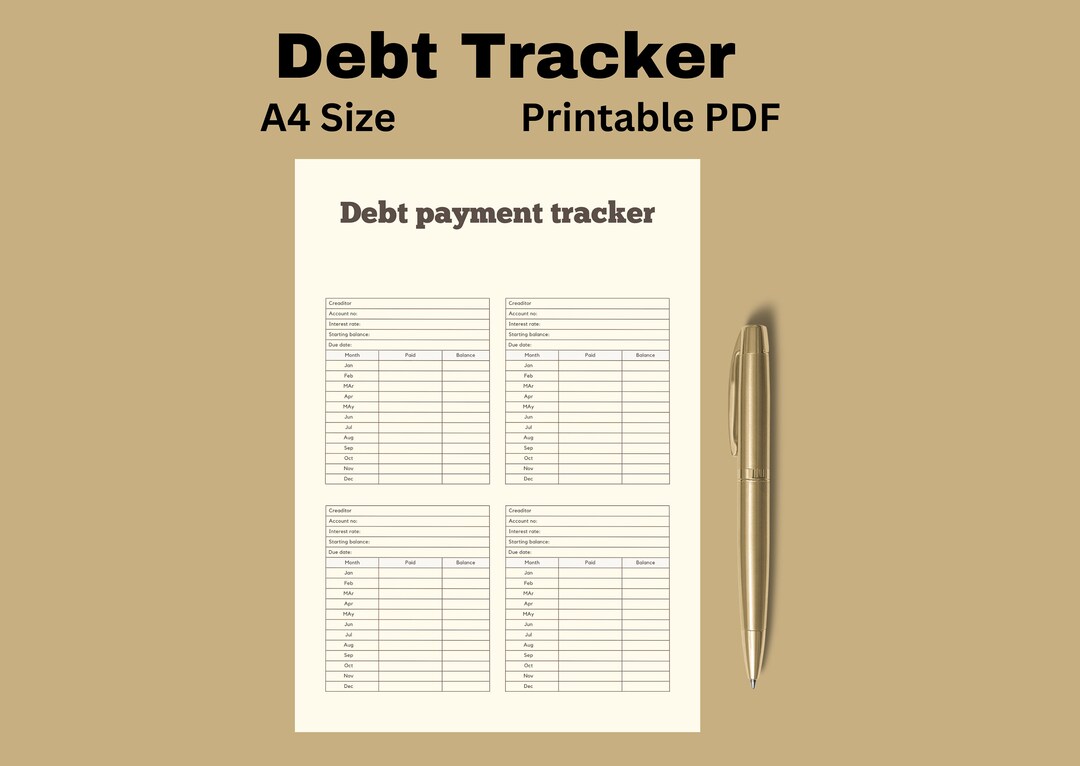 Debt Tracker Printable Debt Payoff Log Debt Overview - Etsy