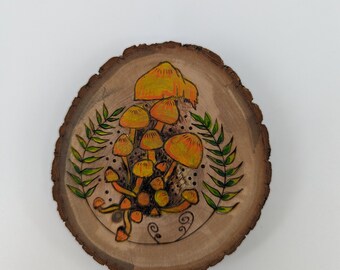 Wall Art, Pyrography, Wood Slice Hanging, Custom Decoration, Original ...