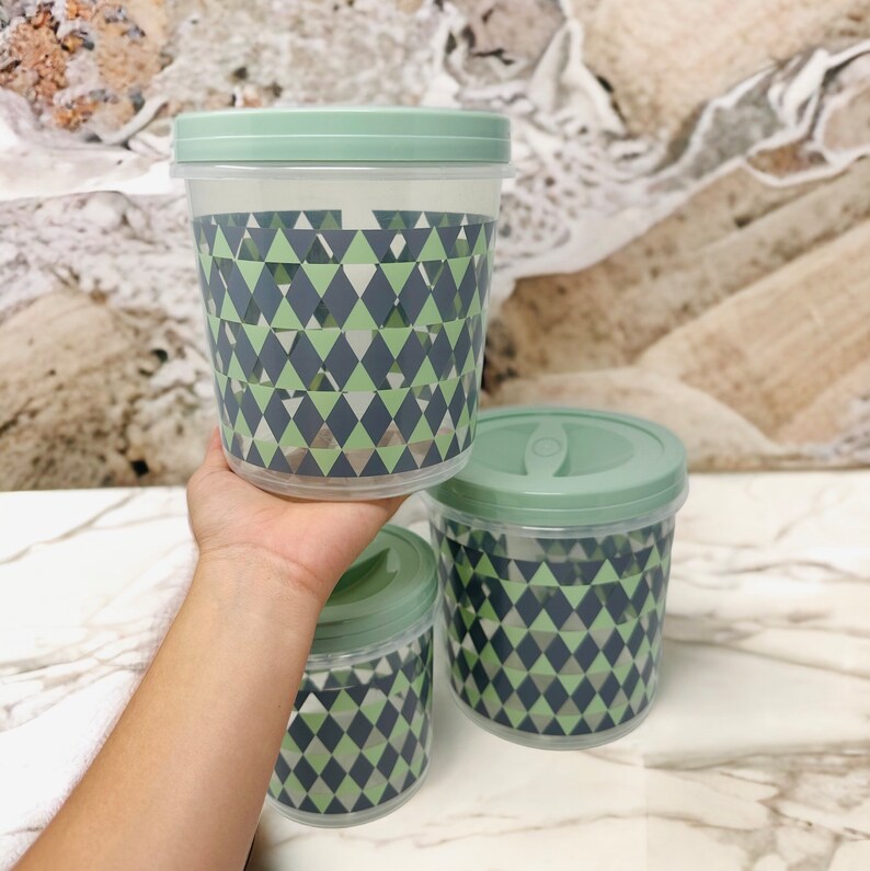 Set of 3 Containers, 3 Sizes Plastic Kitchen Containers, Fresh Food ...