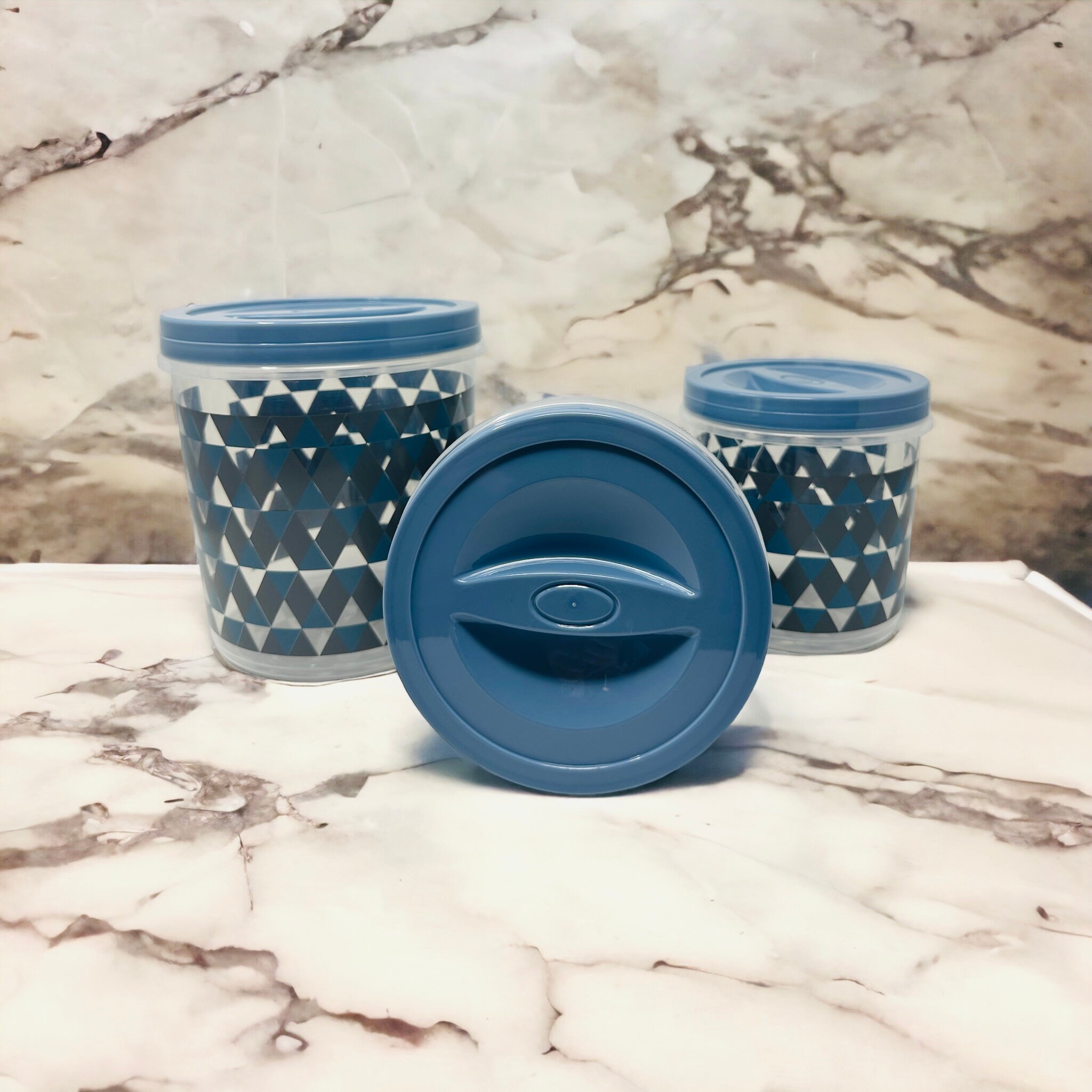Set of 3 Containers, 3 Sizes Plastic Kitchen Containers, Fresh Food ...