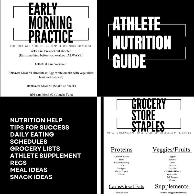 Athlete Nutrition Guide - Etsy