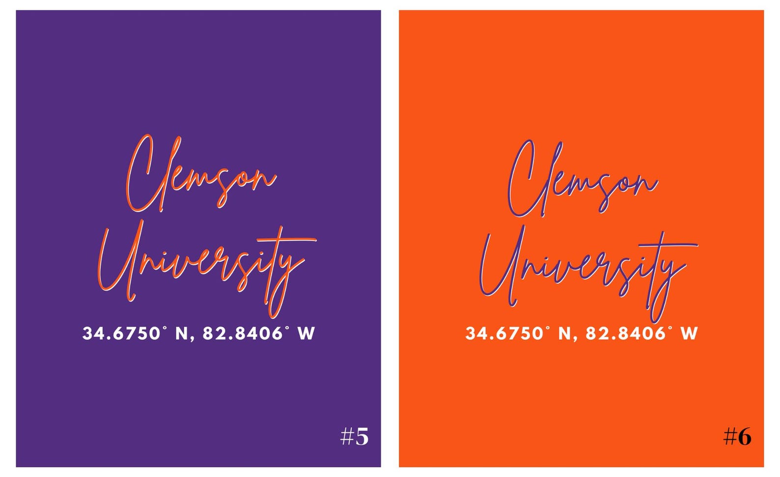Clemson Wall Prints Set of 1-8 - Etsy