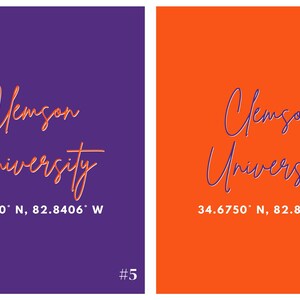Clemson Wall Prints Set of 1-8 - Etsy