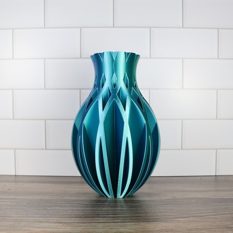 Teal Flower Vase - Etsy