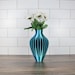 Modern Wave Vase in Silk Blue Green - Etsy